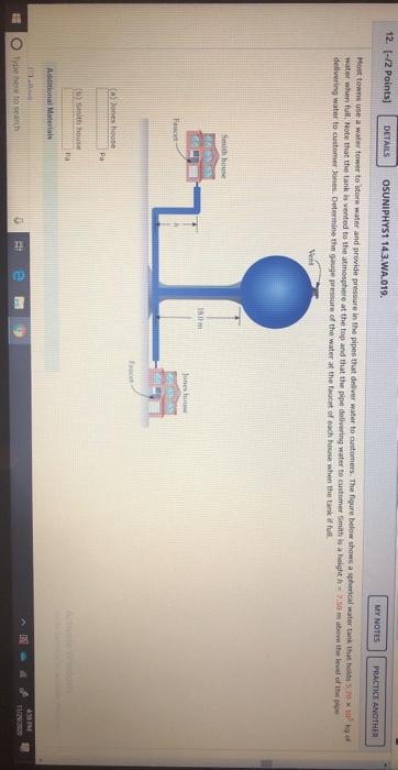Solved 12. [-12 Points) DETAILS OSUNIPHYS1 14.3.WA.019. MY | Chegg.com Solved 12. [-12 Points) DETAILS OSUNIPHYS1 14.3.WA.019. MY | Chegg.com