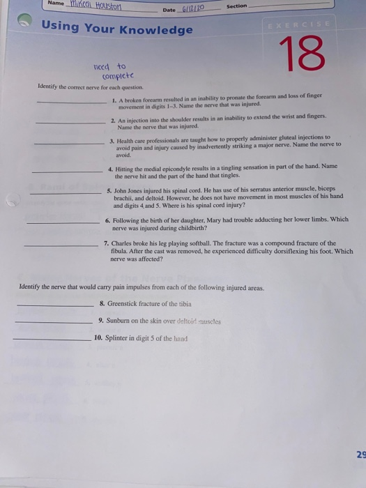 Solved Name_MACOL Houston Section Date GIZITO Using Your | Chegg.com