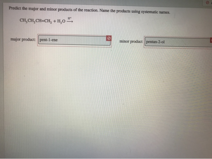 Solved Predict the major and minor products of the reaction. | Chegg.com