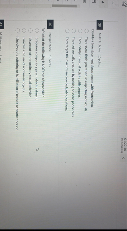 Solved 39Multiple choice 10 ﻿pointsIdentify a true statement | Chegg.com