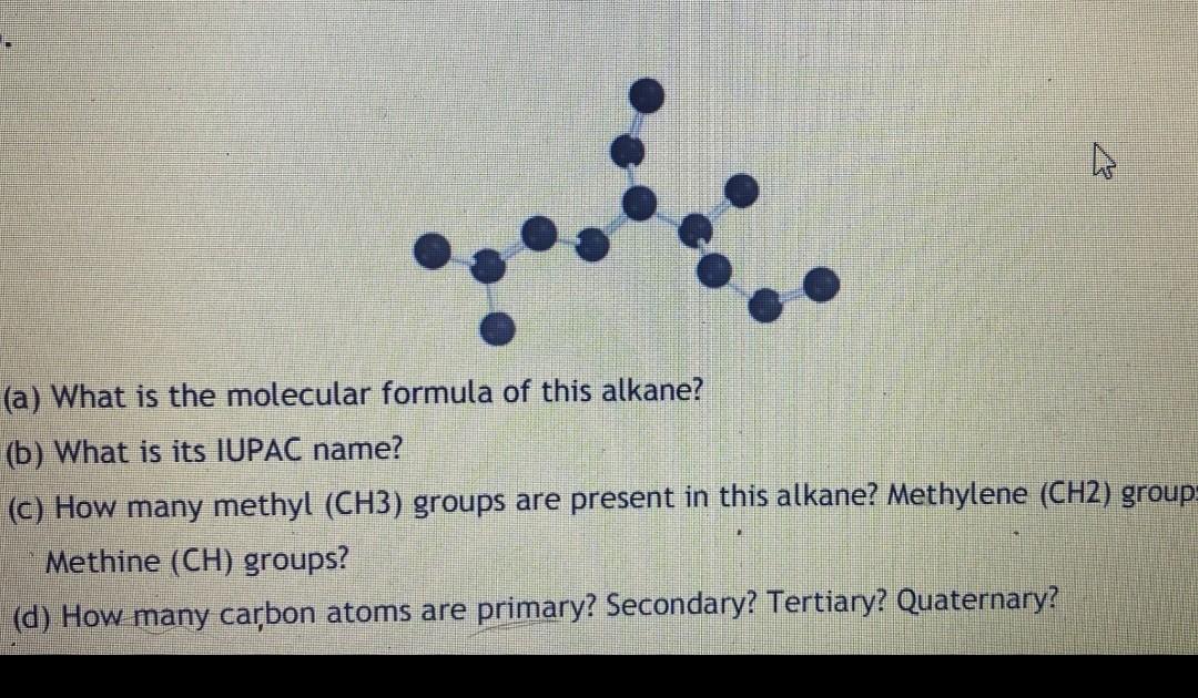 Solved (a) What is the molecular formula of this alkane? (b) | Chegg.com