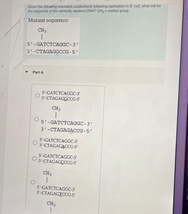 Solved Given the following mismatch (underlined) following | Chegg.com