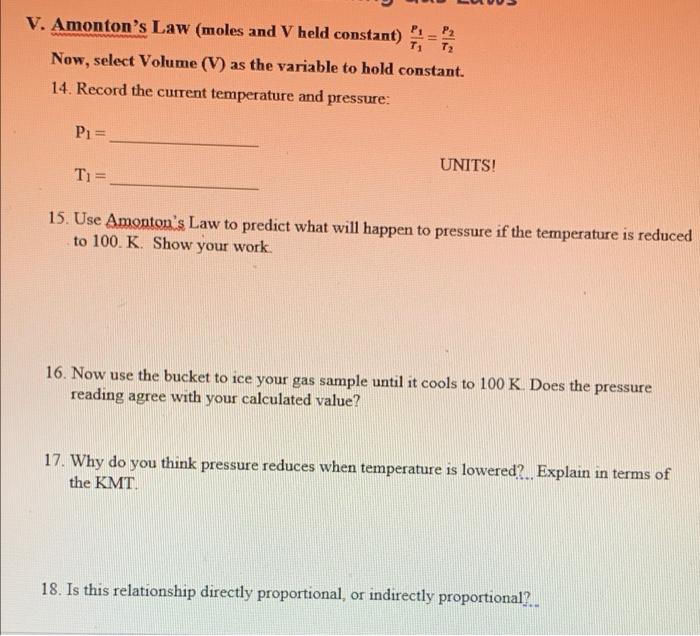 I. - Using the PhET simulation 1. Open Gas Properties | Chegg.com