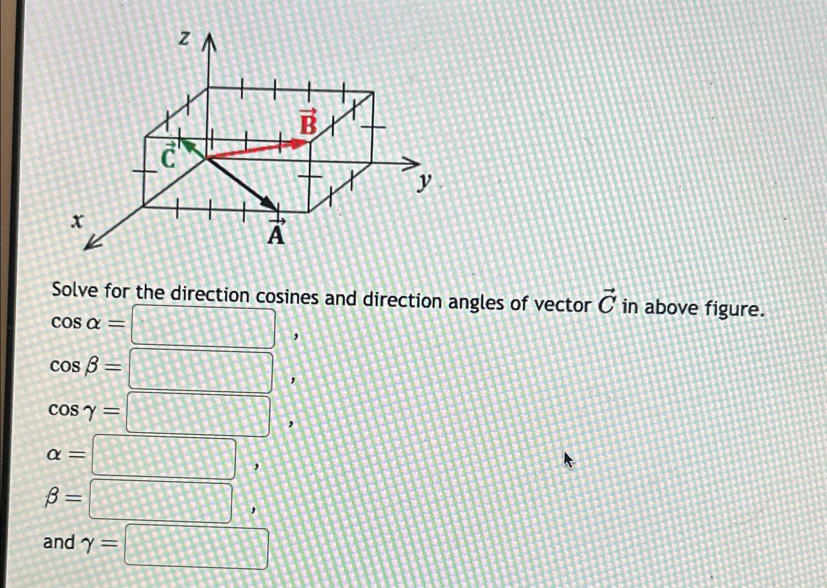 Solved Solve for the direction cosines and direction angles | Chegg.com