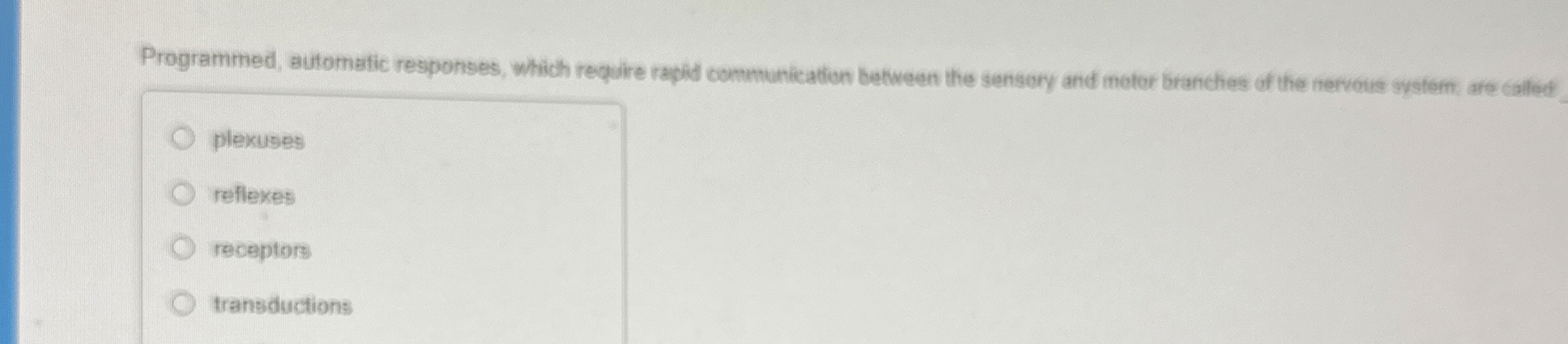 Solved Programmed, automatic responses, which require rapid | Chegg.com