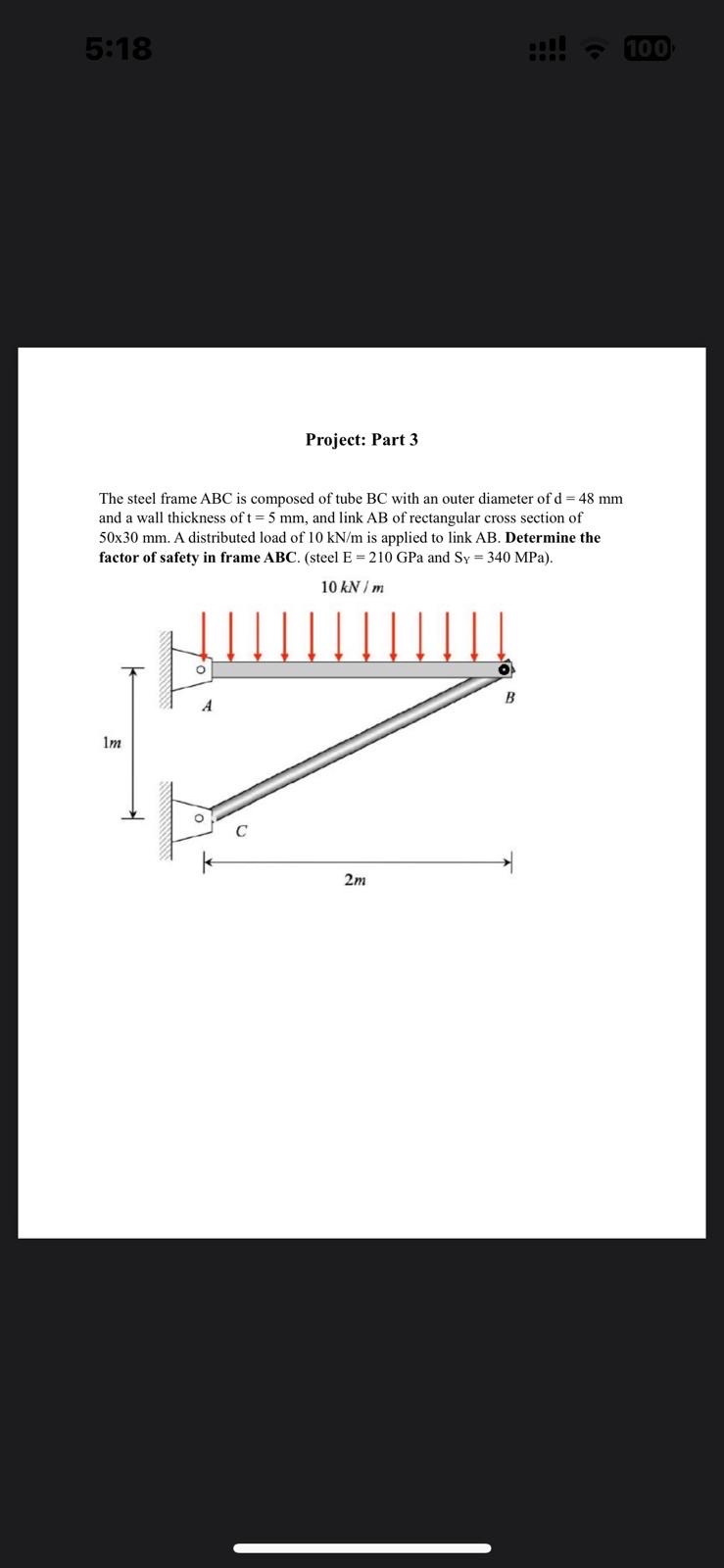 Solved 5:184!≠100Project: Part 3The steel frame ABC is | Chegg.com Solved 5:184!≠100Project: Part 3The steel frame ABC is | Chegg.com