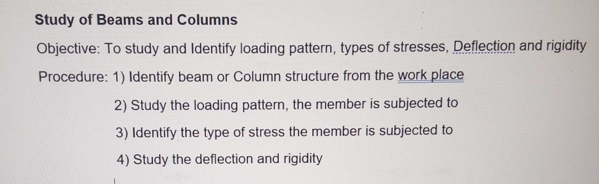 Solved Study of Beams and ColumnsObjective: To study and | Chegg.com