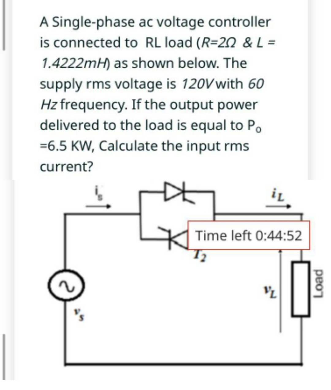 Solved A Single-phase ac voltage controller is connected to | Chegg.com