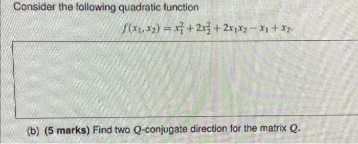 Consider the following quadratic function | Chegg.com
