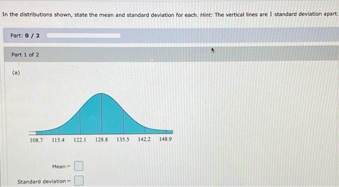 Solved In the distributions shown, state the mean and | Chegg.com