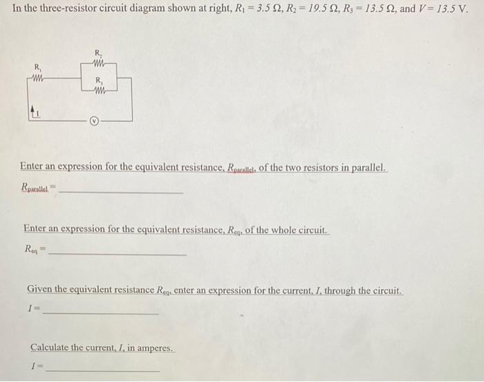 Solved In the three-resistor circuit diagram shown at right, | Chegg.com