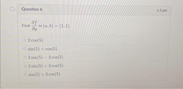 Solved The Questions 5-6 are related to f(x,y)=ysin(2x+3y). | Chegg.com