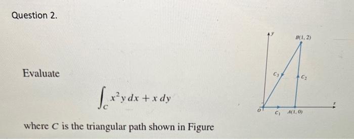 Solved Question 2. Evaluate ∫Cx2ydx+xdy where C is the | Chegg.com