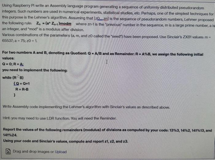 Solved Using Raspberry Pi write an Assembly language program | Chegg.com