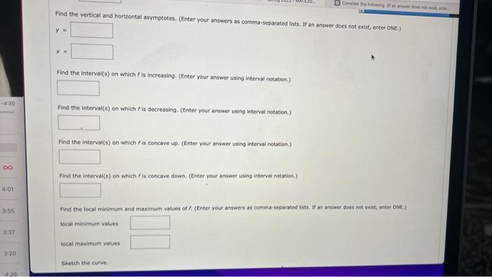 Solved Consider the following curve. f(x)=x2x−2 Determine | Chegg.com