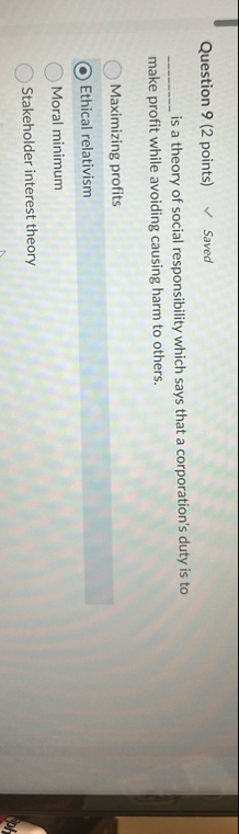 Solved Question 9 (2 ﻿points) ﻿Saved ﻿is a theory of | Chegg.com
