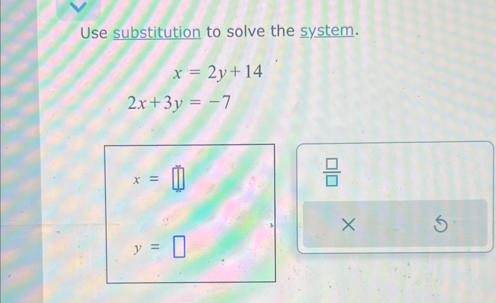 Solved Use substitution to solve the | Chegg.com