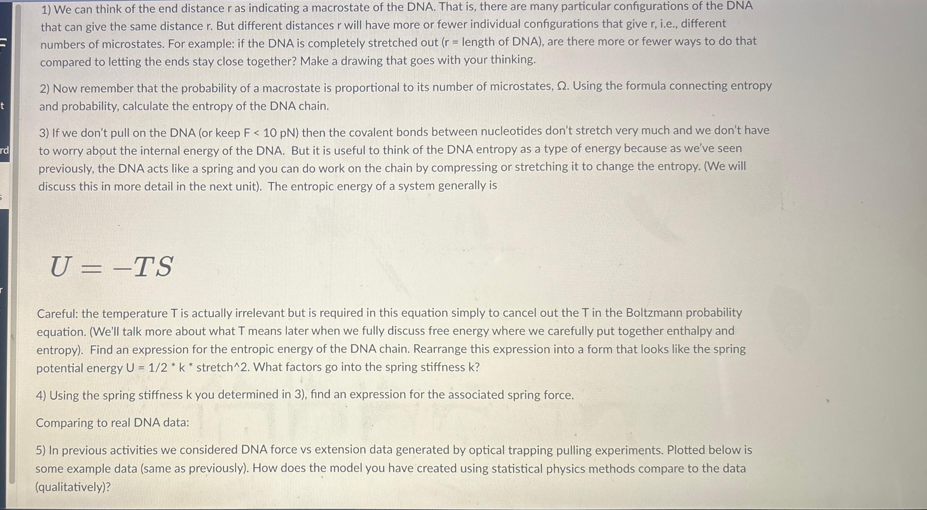 Solved We can think of the end distance r ﻿as indicating a | Chegg.com