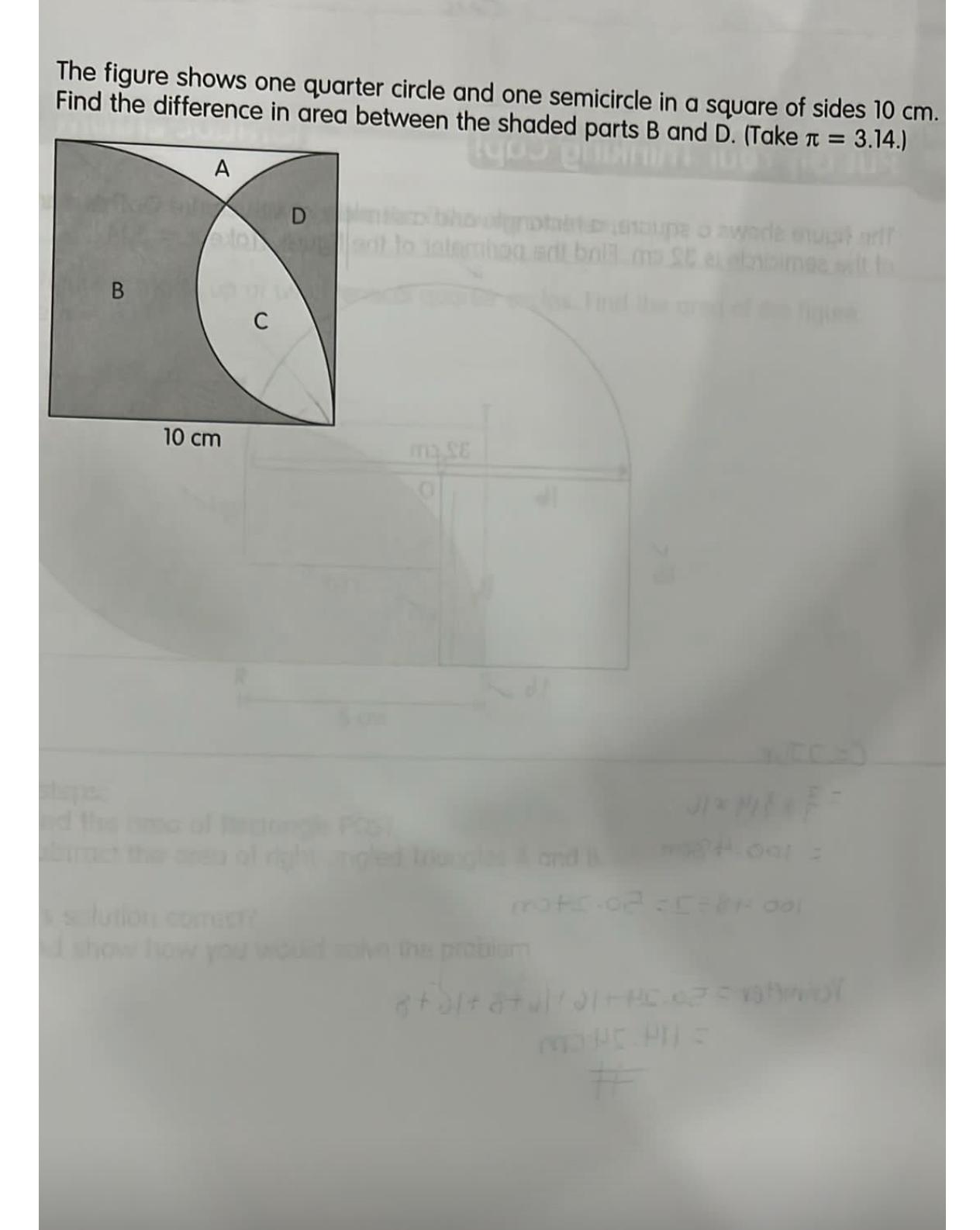 Solved The figure shows one quarter circle and one | Chegg.com