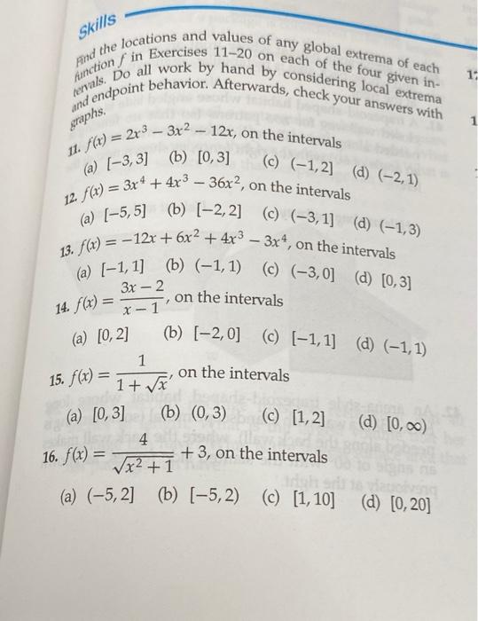 Solved Find the locations and values of any global extrema | Chegg.com
