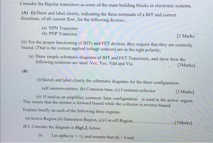 Solved Consider the Bipolar transistors as some of the main | Chegg.com