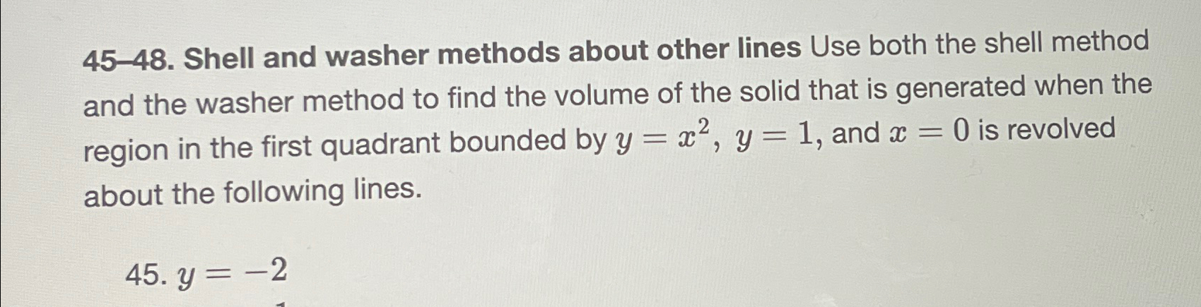 Solved 45-48. ﻿Shell and washer methods about other lines | Chegg.com