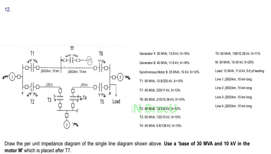 Solved Generator 1: 30 ﻿MVA, 13.8kV,x=18%Generator 2: 40 | Chegg.com