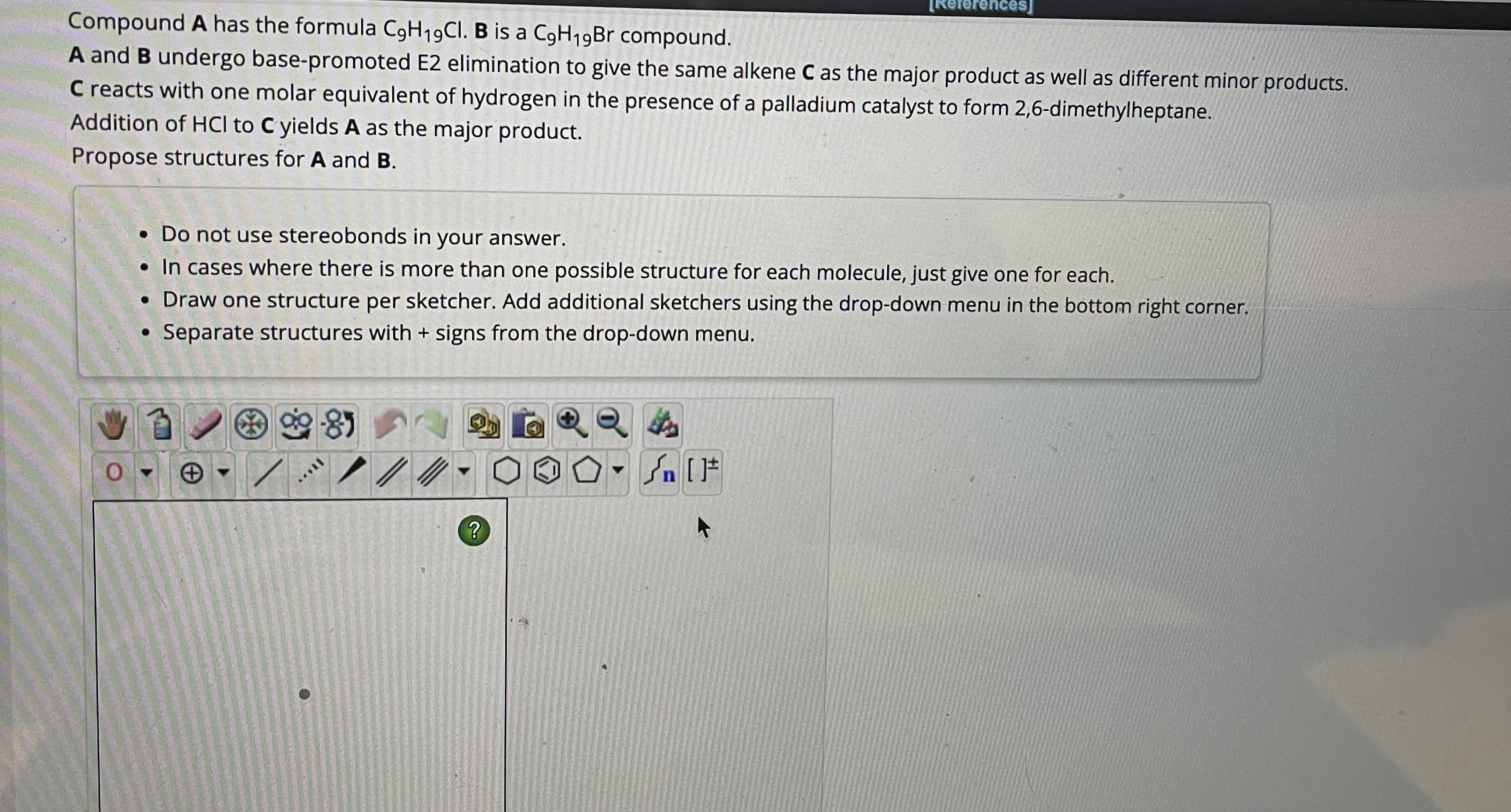 Solved Compound A has the formula C9H19Cl. ﻿B is a C9H19Br | Chegg.com