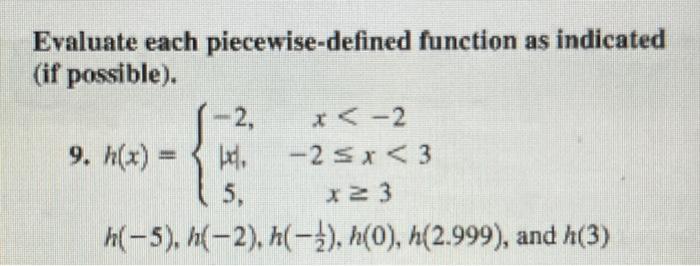 Solved Evaluate each piecewise-defined function as indicated | Chegg.com