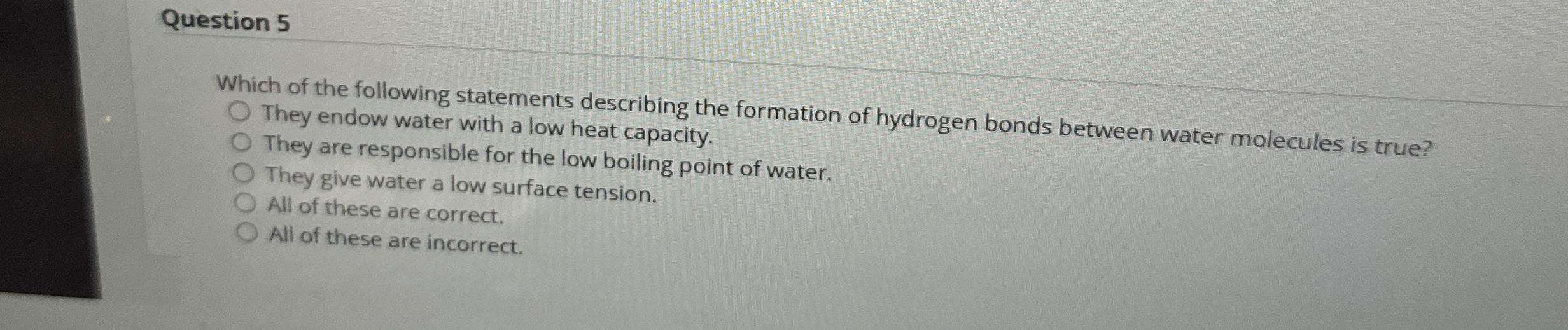 Solved Question 5Which of the following statements | Chegg.com