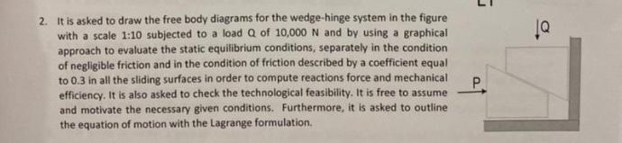 Solved 2. It is asked to draw the free body diagrams for the | Chegg.com