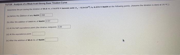 Solved (a) Aefore the biddibon ef any NaOH (b) After the | Chegg.com