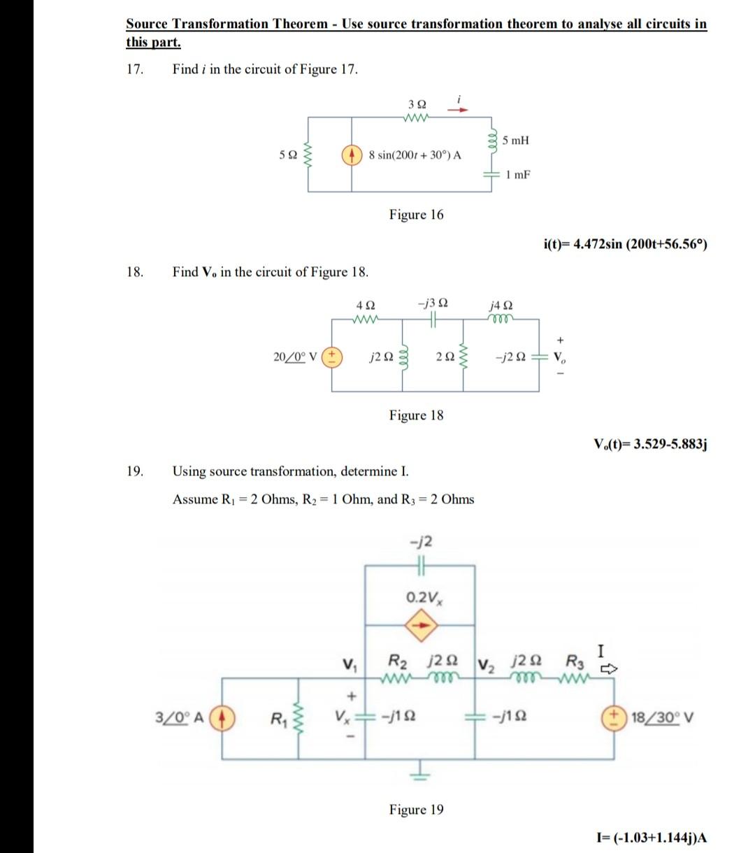 Solved Source Transformation Theorem Use Source
