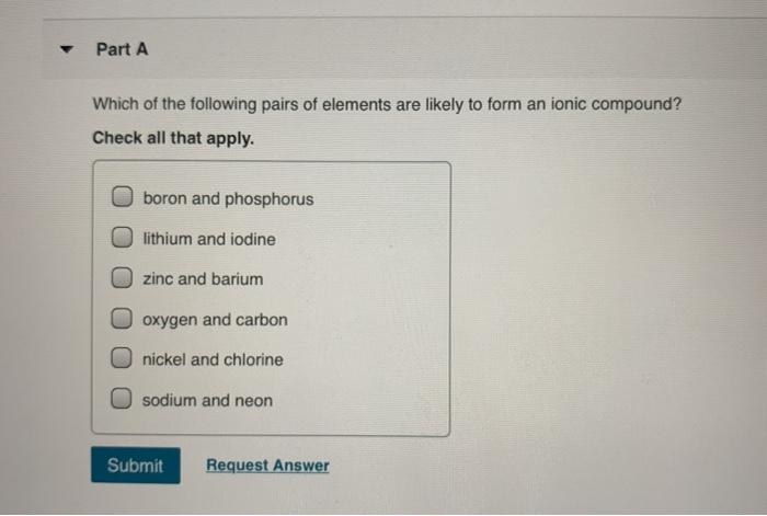 Solved Which of the following pairs of elements are likely | Chegg.com