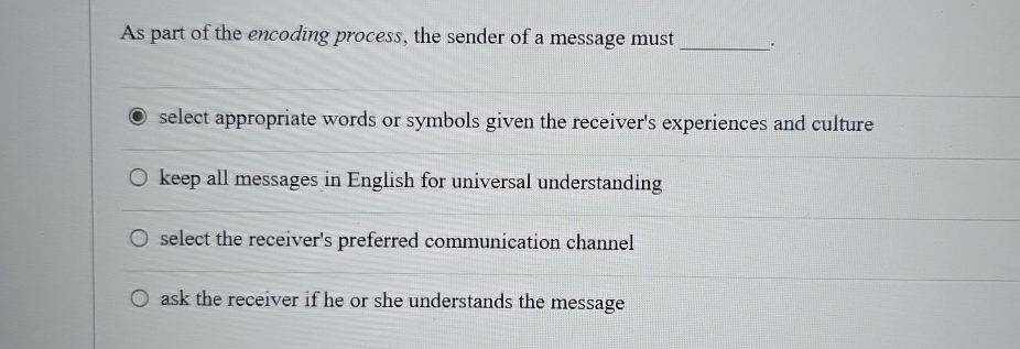 Solved As part of the encoding process, the sender of a | Chegg.com