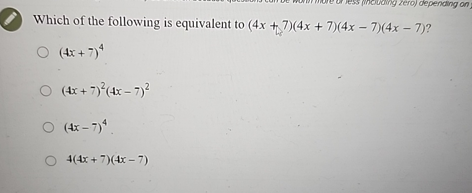 Solved Which of the following is equivalent to | Chegg.com