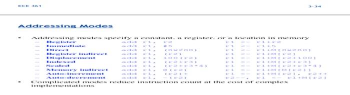 Q7) (12 pts) Please state the addressing modes of the | Chegg.com