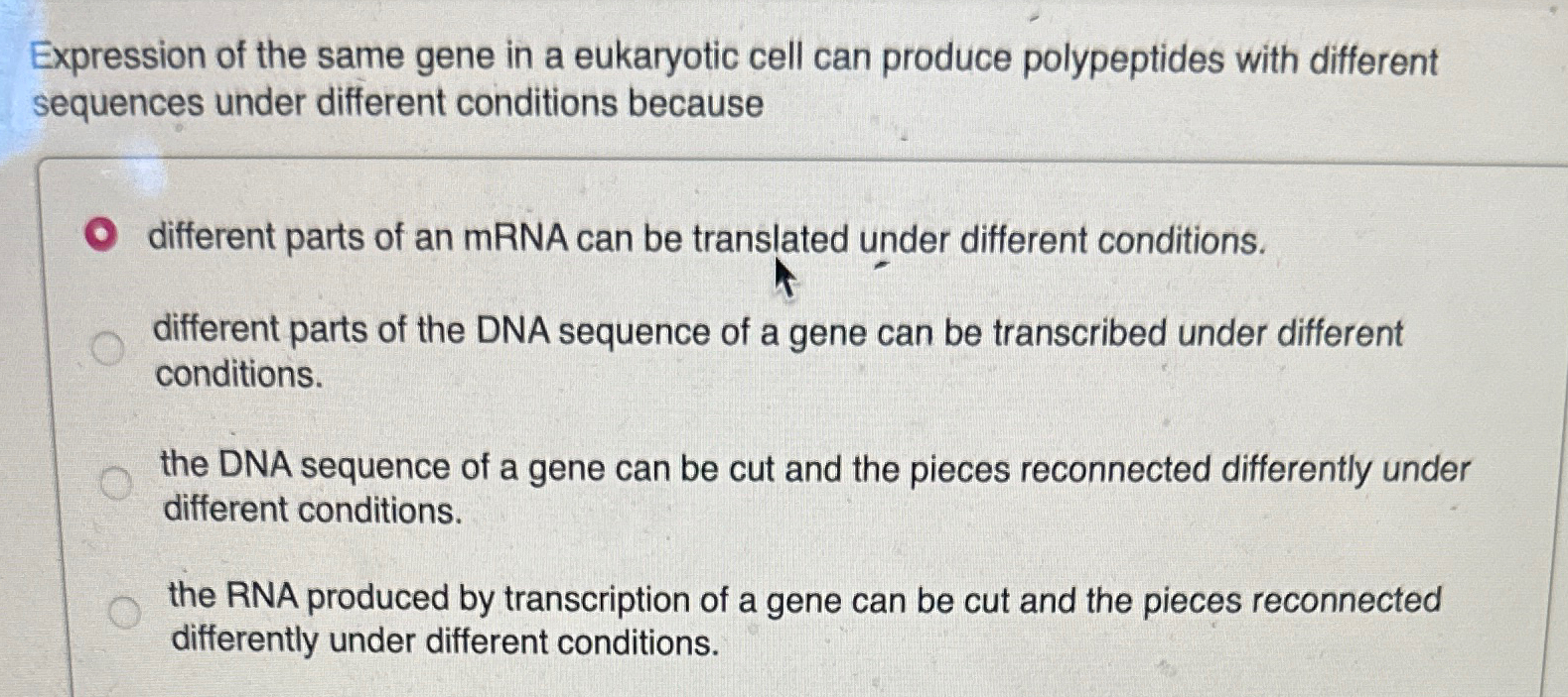 Solved Expression of the same gene in a eukaryotic cell can | Chegg.com