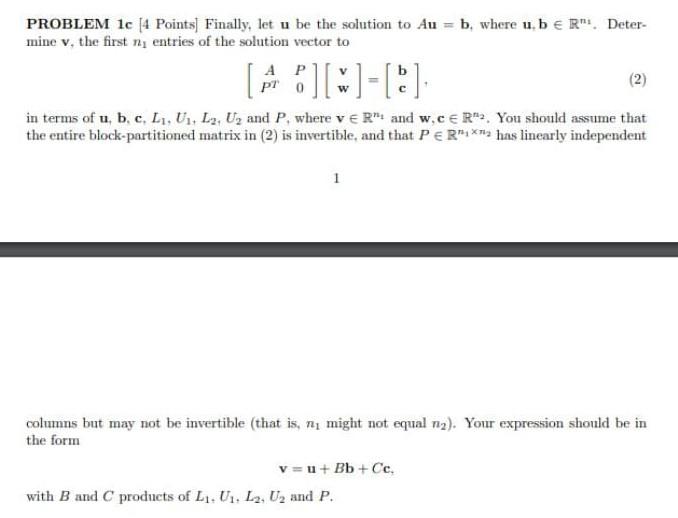 PROBLEM 1c [4 Points] Finally, let u be the solution | Chegg.com