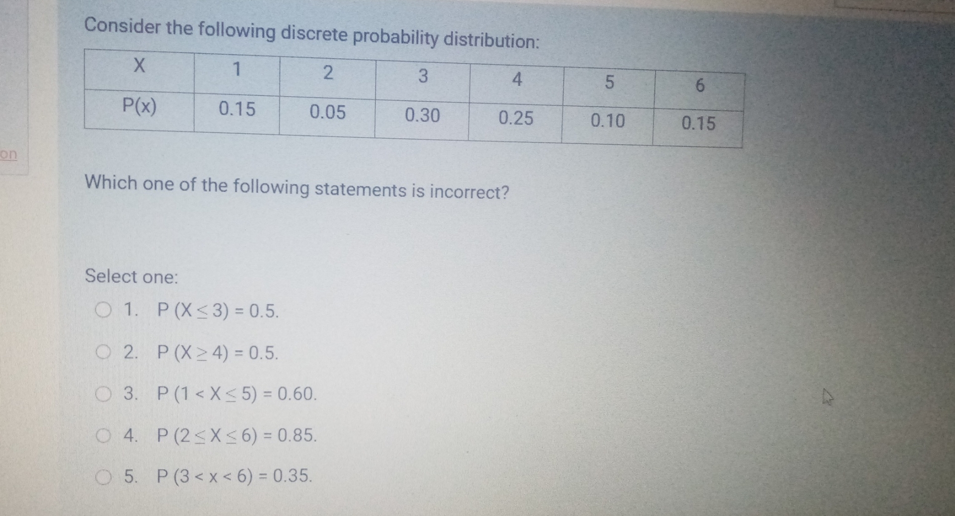 Solved Consider the following discrete probability | Chegg.com