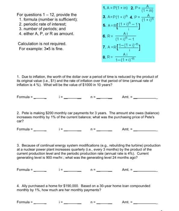 Solved Please do not solve for me. just give me the formila | Chegg.com