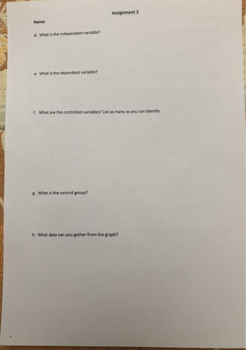 Solved Assignment 2 Name: Read the following study and | Chegg.com