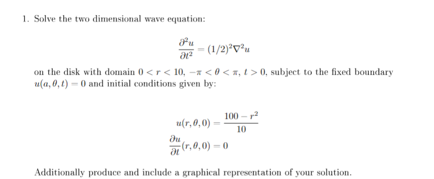 Solved Solve the two dimensional wave | Chegg.com