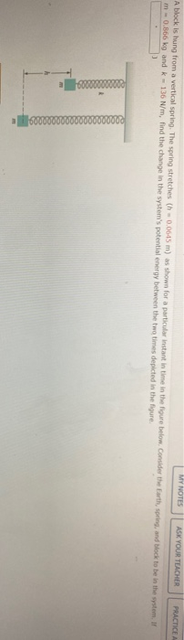 Solved MY NOTES ASK YOUR TEACHER A block is hung from a | Chegg.com