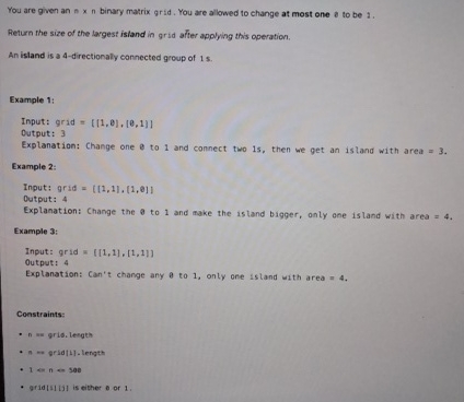 Solved You are given an n×n ﻿binary matrix grid. You are | Chegg.com