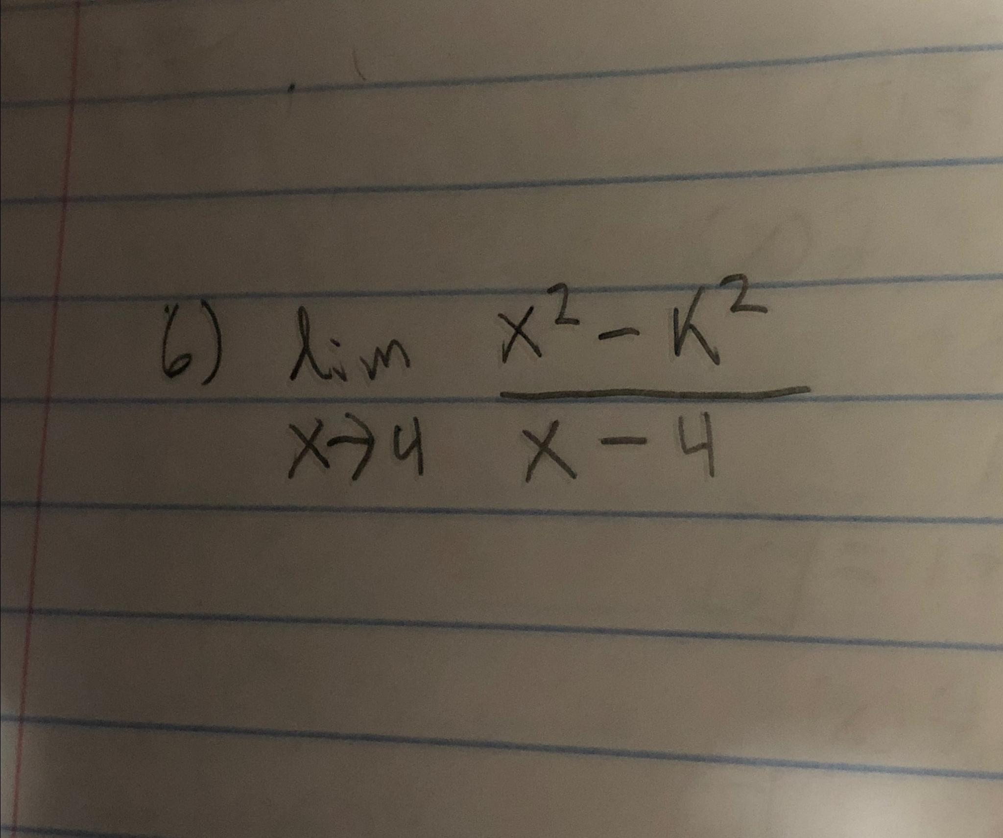 Solved limx→4x2-k2x-4 | Chegg.com