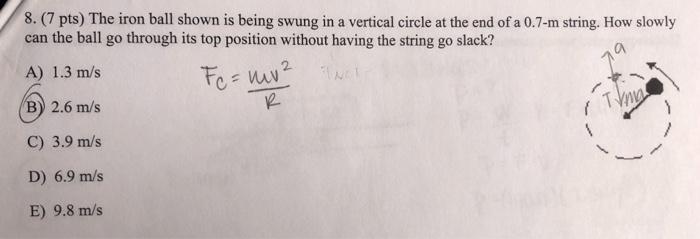 Solved The iron ball shown is being swung in a vertical | Chegg.com
