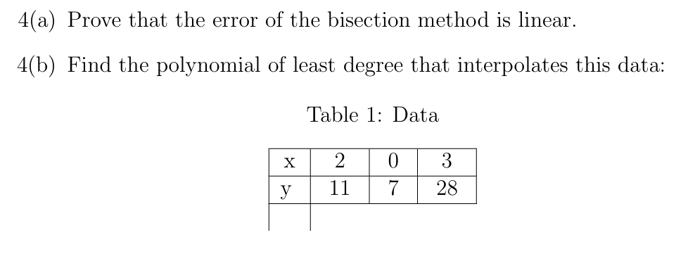 Solved 4(a) ﻿Prove that the error of the bisection method is | Chegg.com