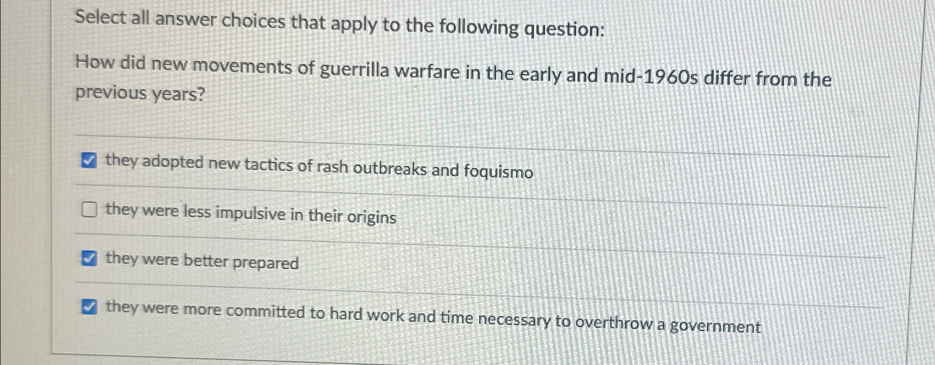 Select all answer choices that apply to the following | Chegg.com