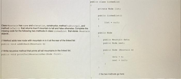 Solved public class Linkedlist private Node list: public | Chegg.com